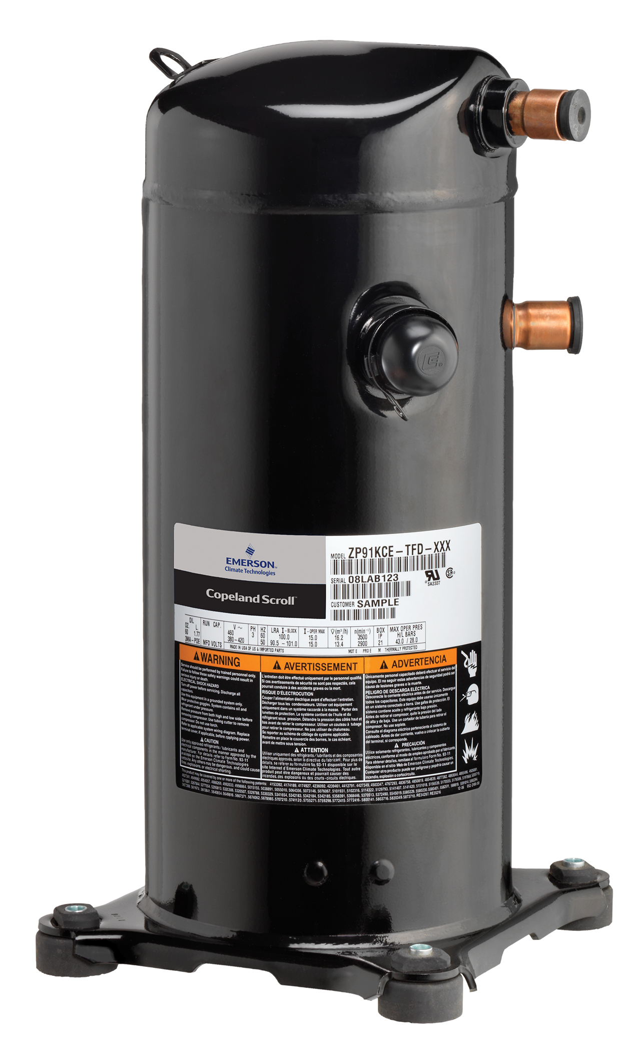 Copeland Scroll Compressor ZP83KCE-TFD-522-C